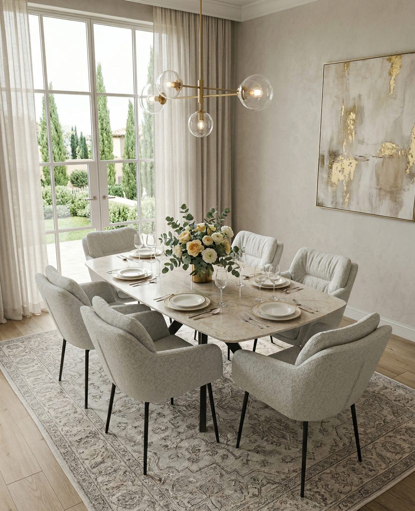 Zania Table + Pavel Chairs - Kinsen Home